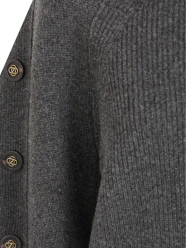 Zimmermann Valiant Buttoned Turtleneck Sweater - Graphite