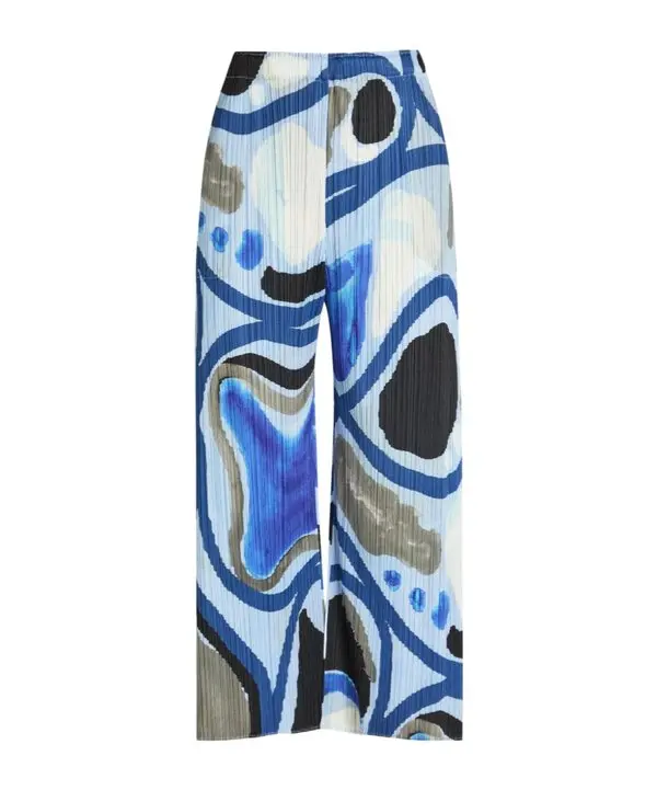 Issey Miyake Pleated Casual Trousers - Blue