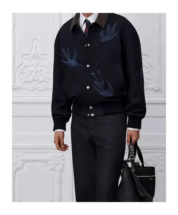 Dior Colibri Aviator Jacket With Embroidered Motifs