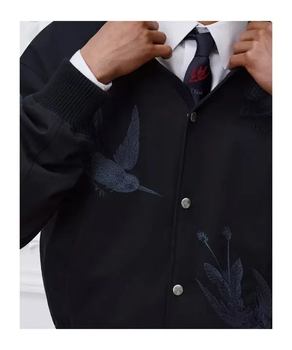 Dior Colibri Aviator Jacket With Embroidered Motifs