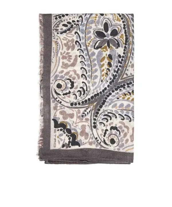 Etro Paisley Fringed Scarf - Beige