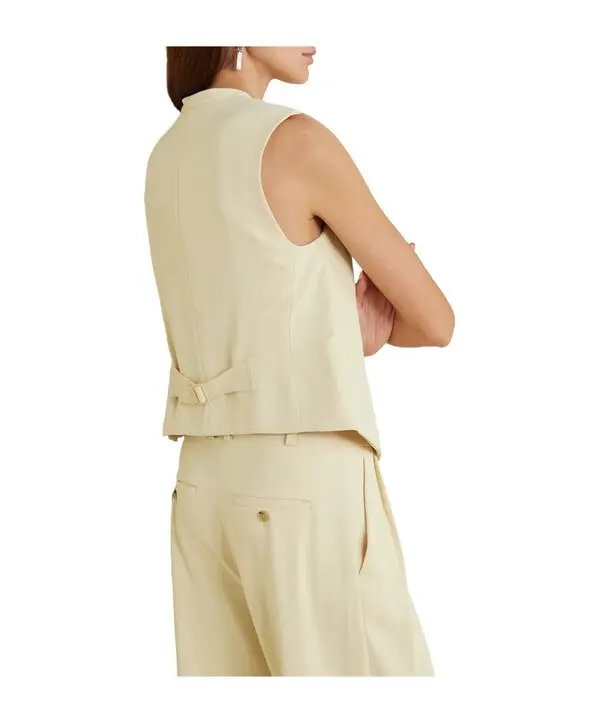 Vince Light Cream Yellow V-neck Sleeveless Waistcoat
