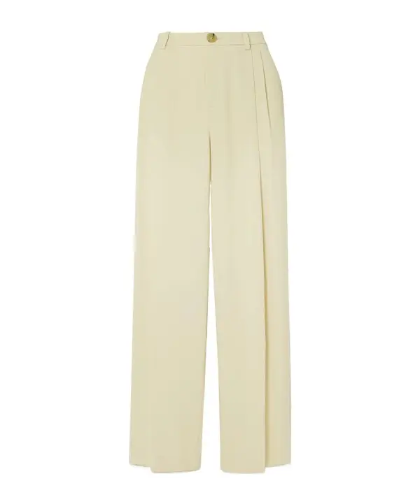 Vince Pleated Recycledcrepe Wideleg Trousers