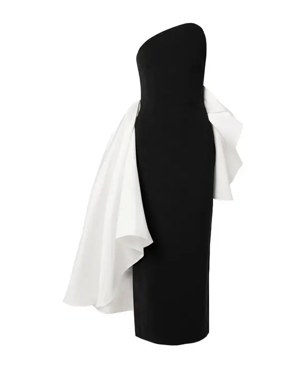 Solace Crepe And Satin-faille Midi Dress - Black