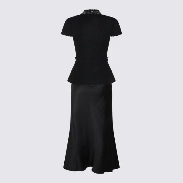 SELF-PORTRAIT Beaded Trim Peplum Dress