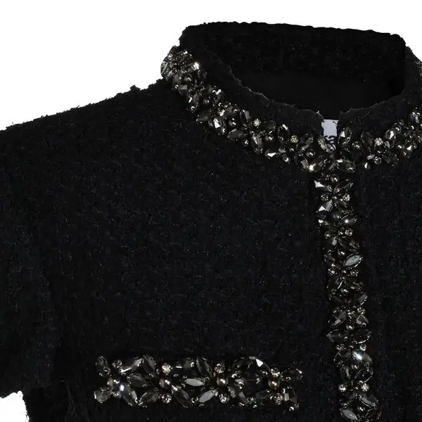 SELF-PORTRAIT Beaded Trim Peplum Dress