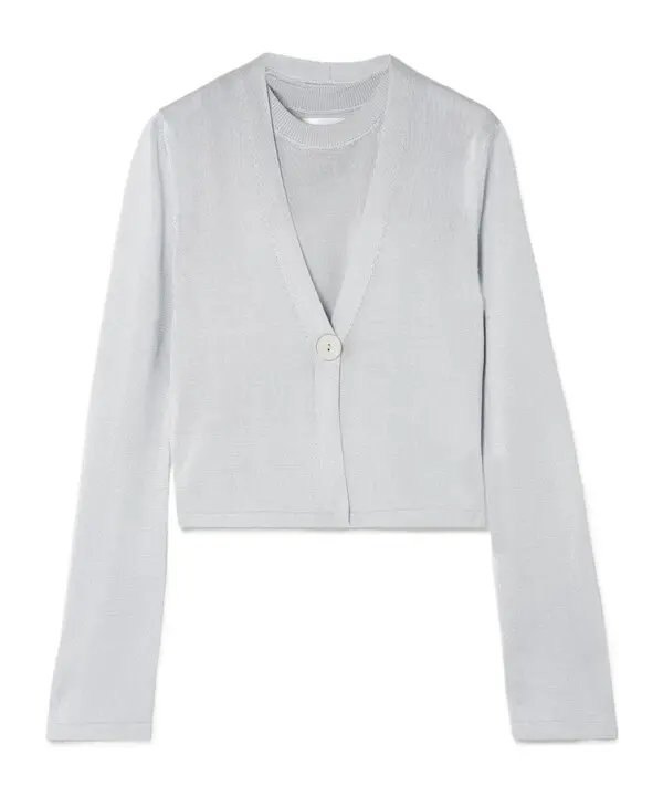 Galvan Cropped Knit Cardigan Set