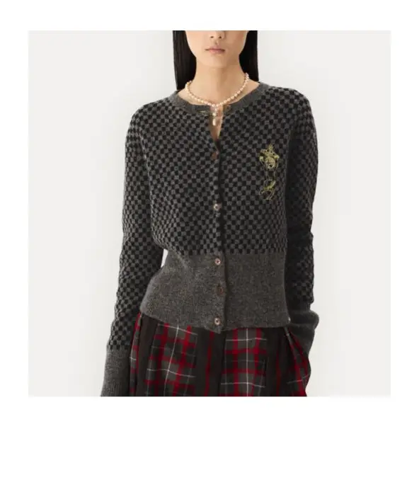 VIVIENNE WESTWOOD Checked Cropped Cardigan