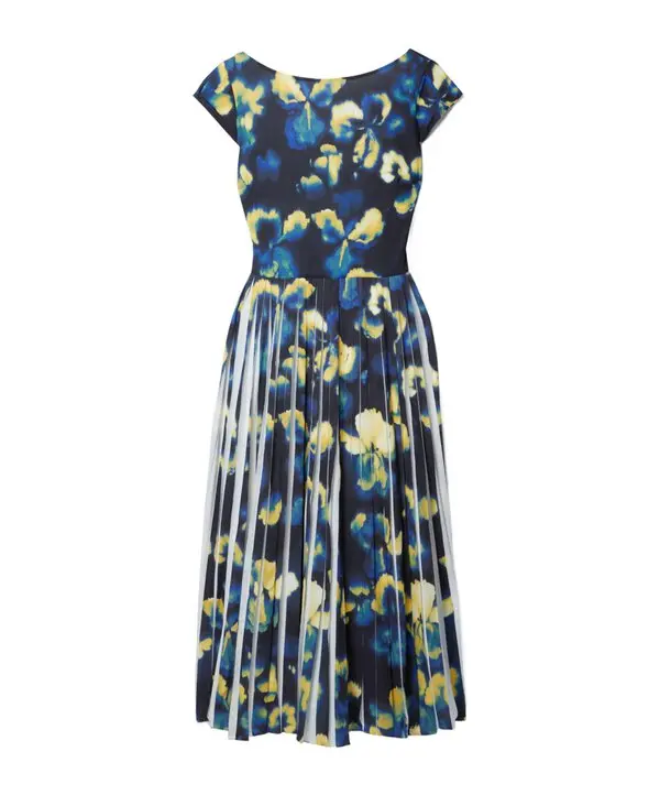 JASON WU Pleated Printedcrepe Midi Dress