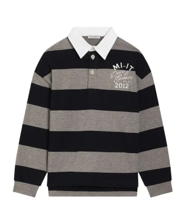 Dolce & Gabbana Striped Long-sleeve Polo Shirt