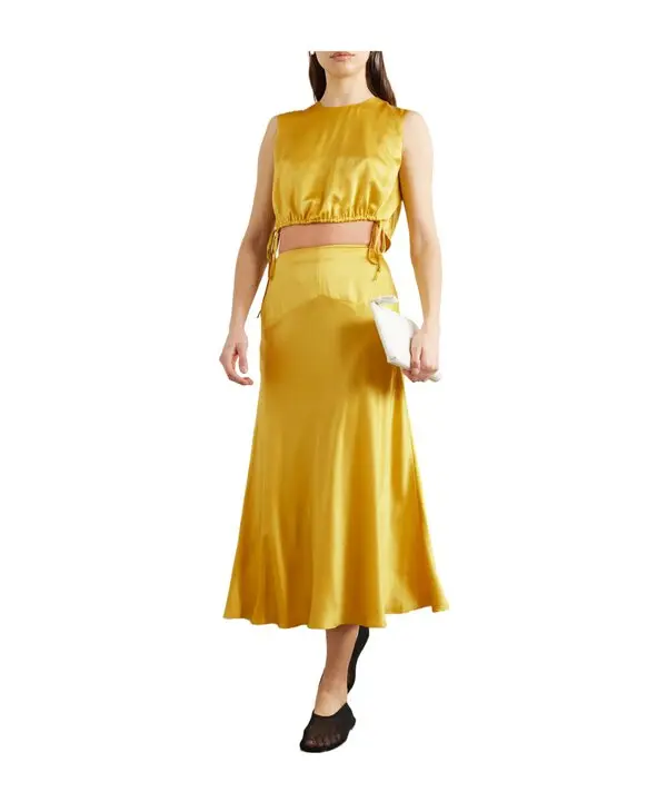 Tove Silk-satin Midi Skirt