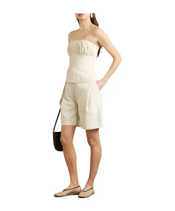Tove Pleated Linen-blend Shorts