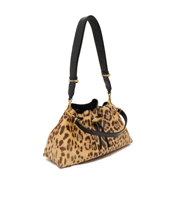 JIMMY CHOO Cinch Shoulder Bag In Leopard Print