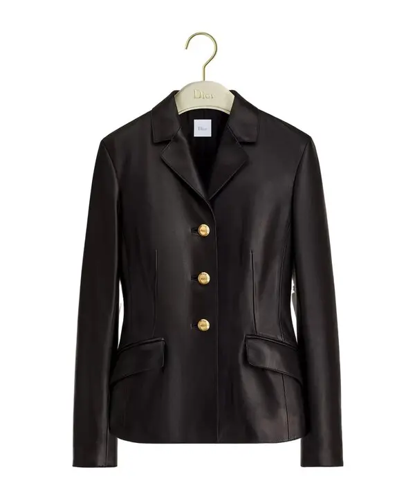 Dior Long-sleeve Leather Jacket