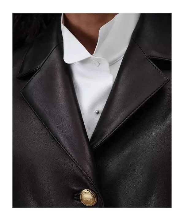 Dior Long-sleeve Leather Jacket