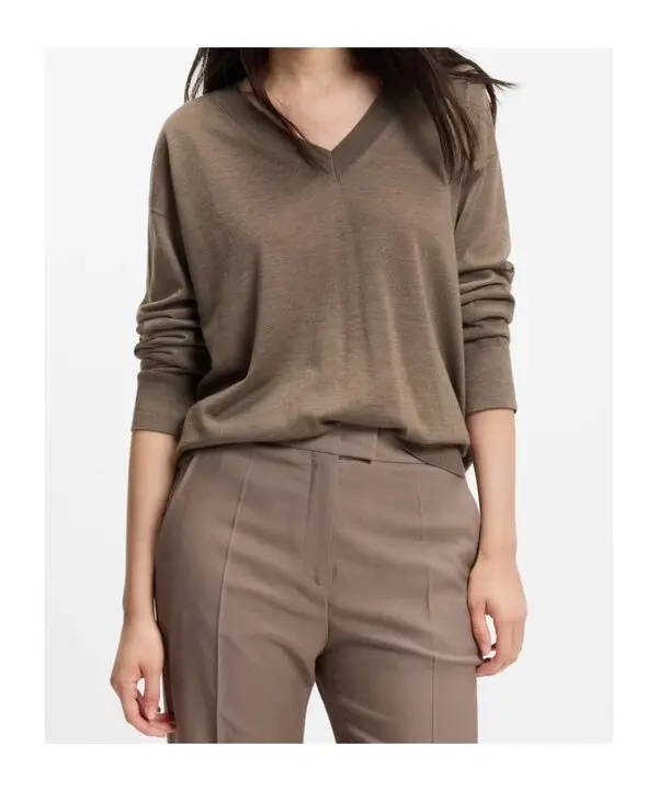 Hugo Boss V-neck Sweater In Merino Wool
