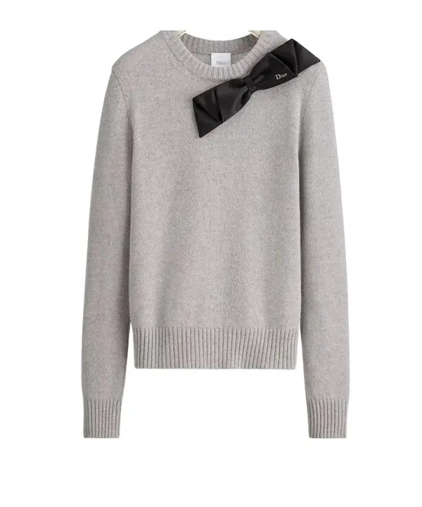 Dior Ribbed Knit Sweater - Grey