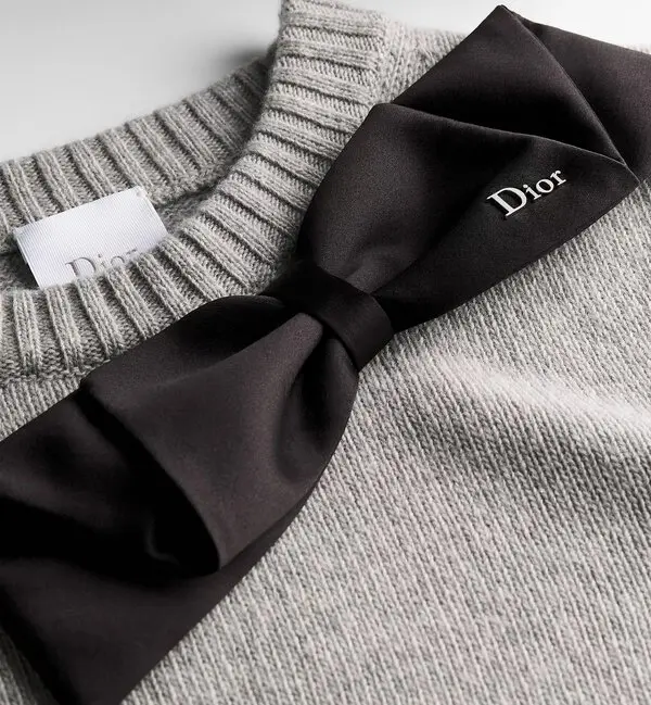 Dior Ribbed Knit Sweater - Grey