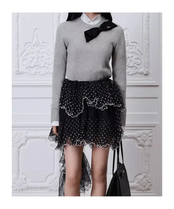 Dior Ribbed Knit Sweater - Grey