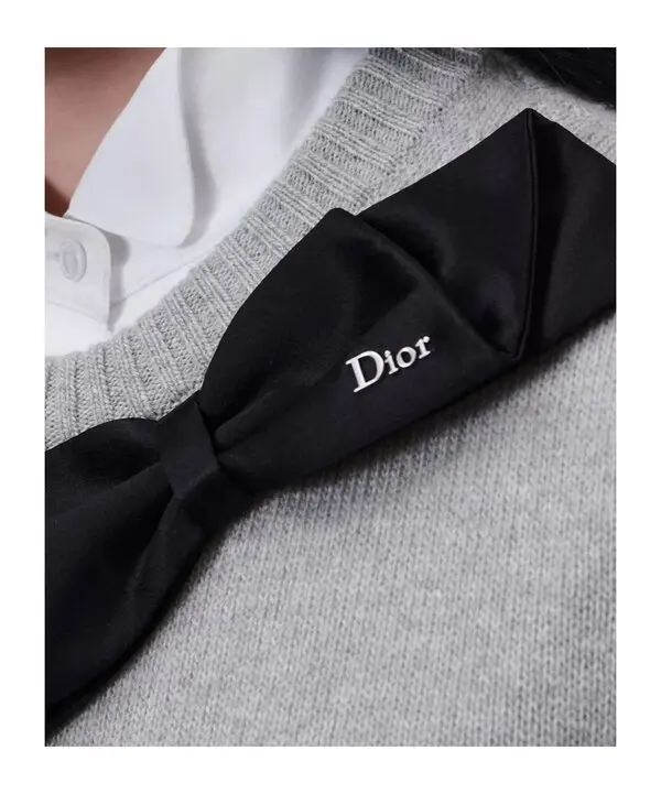 Dior Ribbed Knit Sweater - Grey