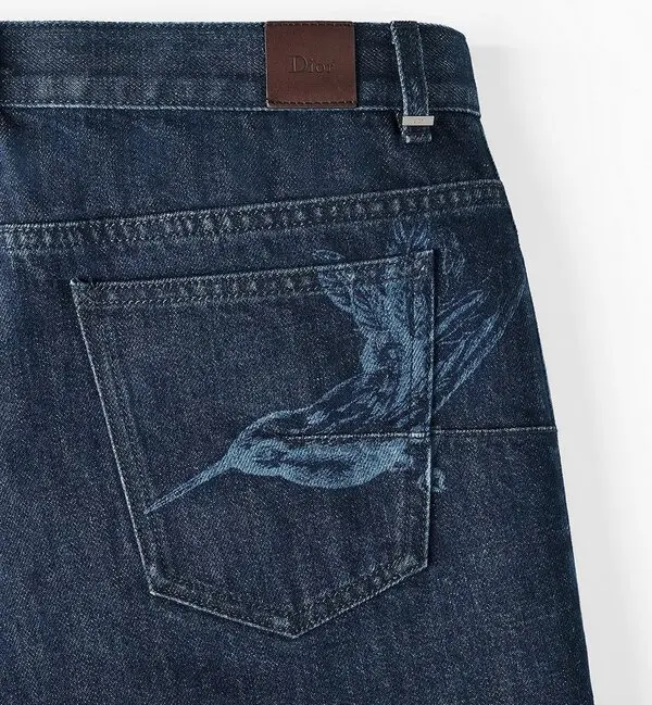 Dior Hummingbird Print Denim Shorts