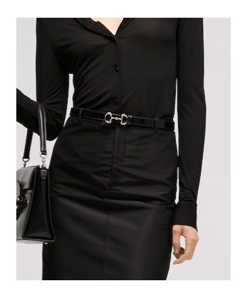 Gucci Thin Belt With Horsebit Buckle