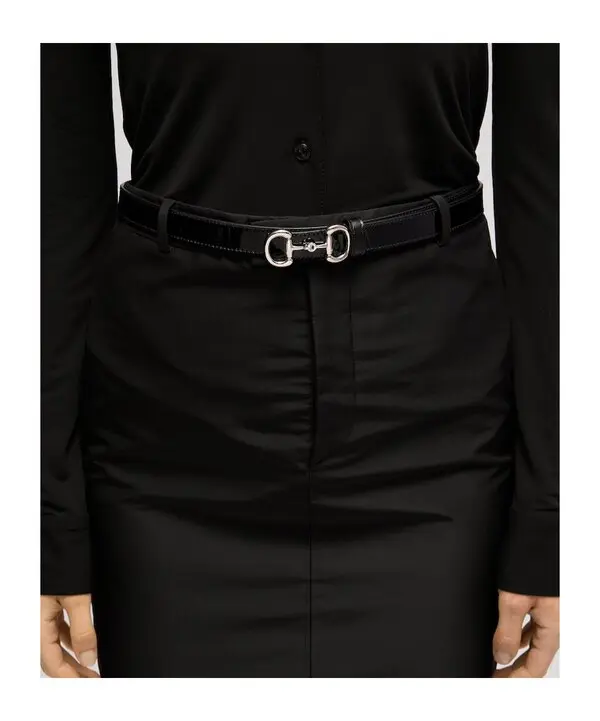 Gucci Thin Belt With Horsebit Buckle