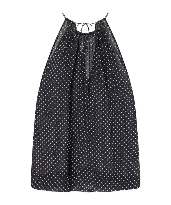 NILI LOTAN Halterneck Polka-dot Silk Tank