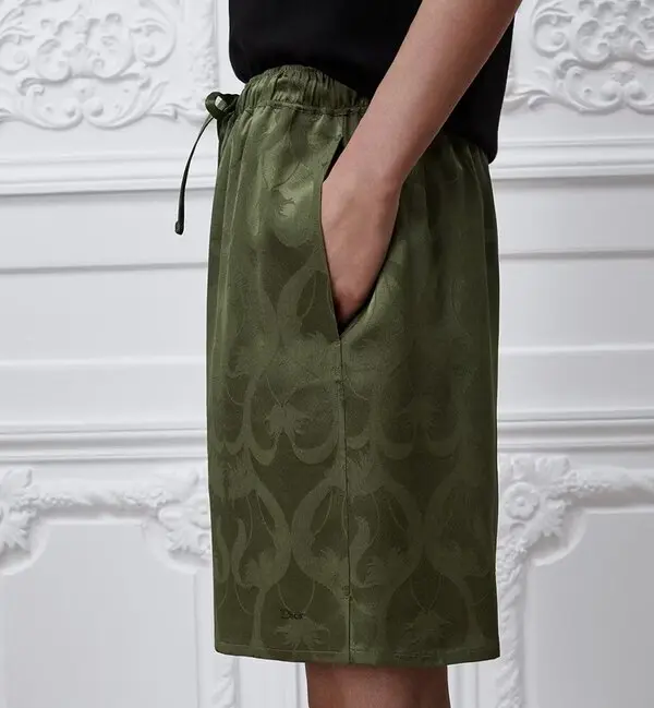 Dior Brocade Pattern Drawstring Shorts
