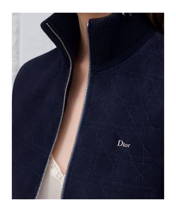 Dior Zipped Cropped Macrocannage Jacket