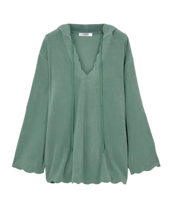 Marysia Hooded Cotton-blend Terry Tunic - Green