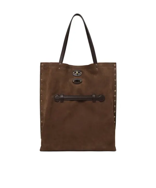 ZANELLATO A Spasso Stud-embellished Clasp Medium Tote Bag - Brown