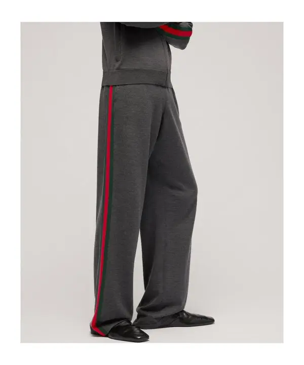 Gucci Leisure Pants With Web - Dark Gray