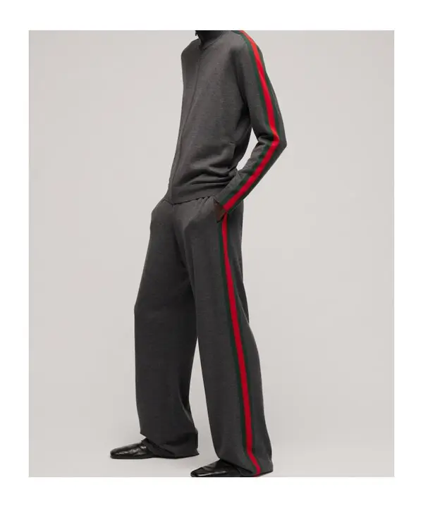 Gucci Leisure Pants With Web - Dark Gray