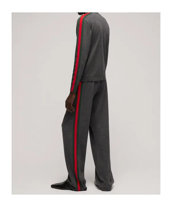 Gucci Leisure Pants With Web - Dark Gray
