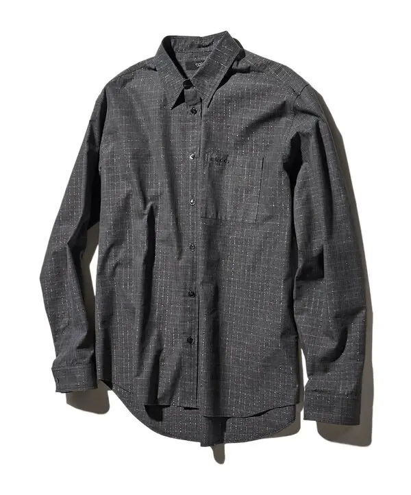 Gucci Check Shirt With Embroidery - Dark Gray