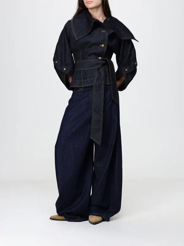 Zimmermann Denim Jacket With Tie Fastening