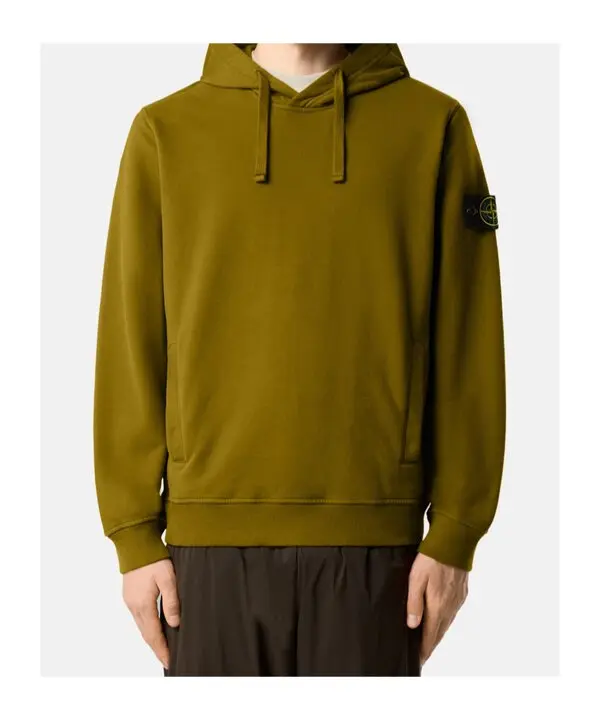 Stone Island Regular-fit Hooded Sweatshirt With Thumbhole Cuffs
