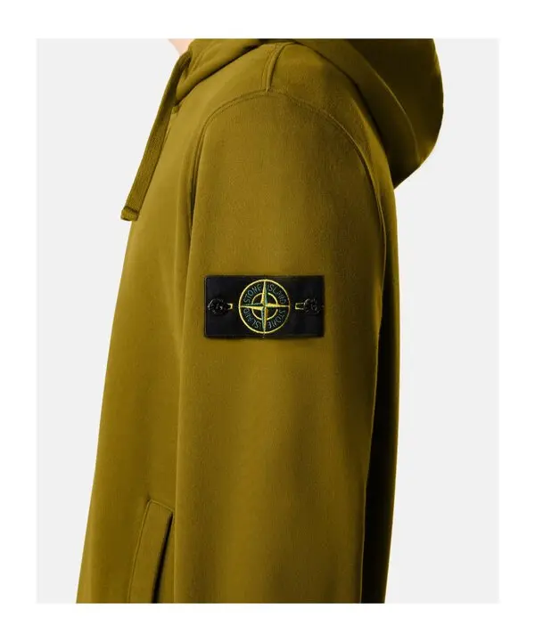Stone Island Regular-fit Hooded Sweatshirt With Thumbhole Cuffs