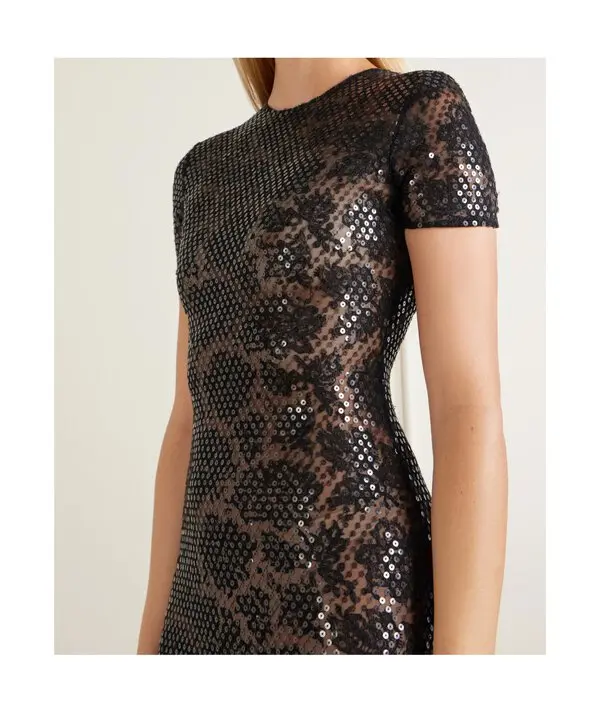 Gucci Embroidered Sequin Mini Dress - Black/gray