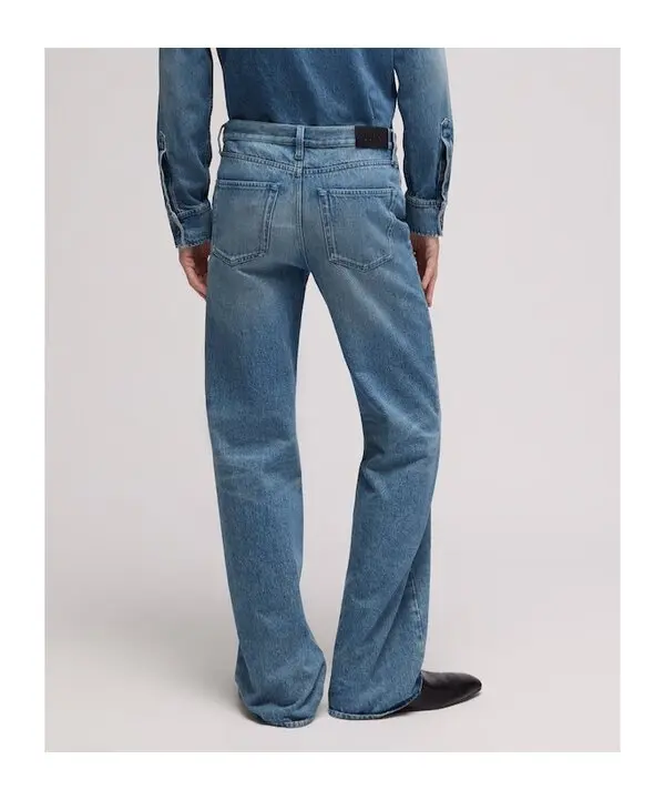 Gucci Flared Cotton Denim Pants - Light Blue