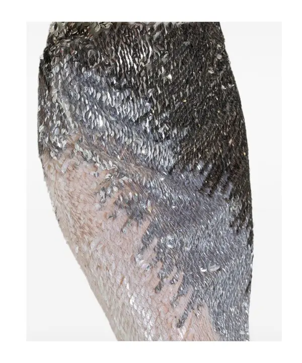 Elisabetta Franchi Sequinned Tulle Midi Skirt - Ivory