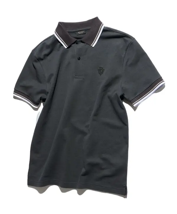 Gucci Cotton Piquet Polo Shirt With Embroidery - Dark Gray