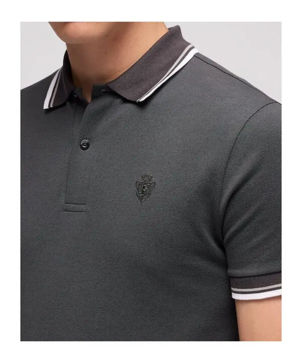 Gucci Cotton Piquet Polo Shirt With Embroidery - Dark Gray