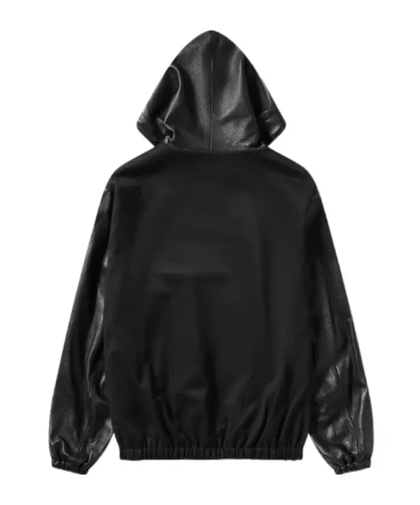 WALES BONNER Long-sleeve Hooded Leather Jacket