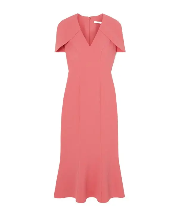 SAFIYAA LONDON Capeeffect Stretchcrepe Midi Dress