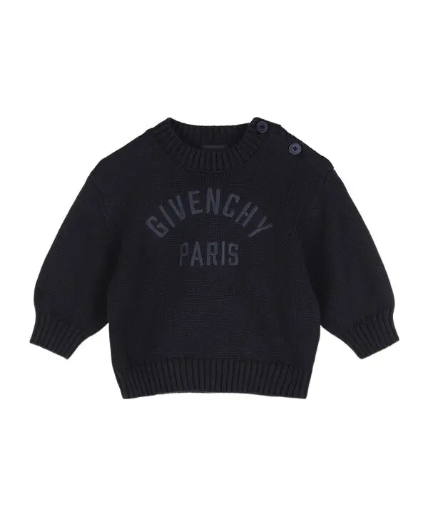 Givenchy Logo-embroidered Button-fastening Sweater