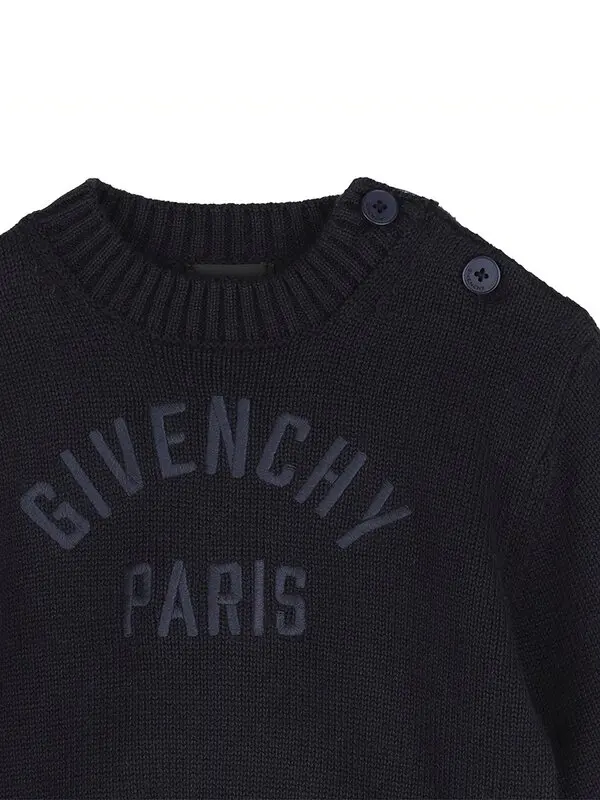 Givenchy Logo-embroidered Button-fastening Sweater