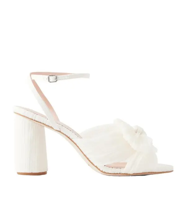 LOEFFLER RANDALL Bowdetailed Pleated Organza Sandals