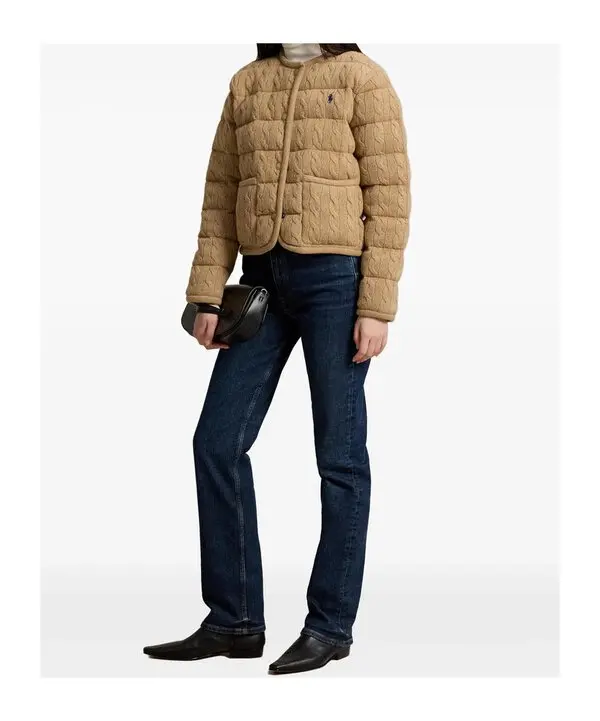 Polo Ralph Lauren Cable-knit Padded Bomber Jacket